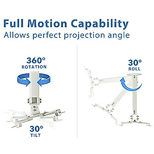 Mount-It! Ceiling Projector Mount | Full Motion and Height Adjustable from 14.5 - 21.5 Inches | Universal Bracket Fits Epson, Optoma, Benq, and Viewsonic Projectors | 30 Lbs Capacity (Medium)