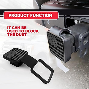 Trailer Hitch Cover, Trailer Hook Dust-Proof Plug, Square Mouth Protection Cover, Tow Hitch Covers Plug Insert Receiver Tube Cover Cap Fit for 2 Inch Hitch Receivers (Black)