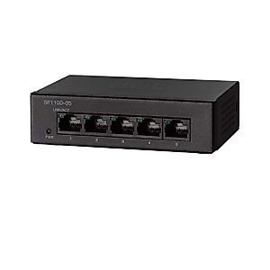 Cisco SF110D-05 Unmanaged Switch | 5 Ports 10/100 | Limited Lifetime Protection (SF110D-05-NA)