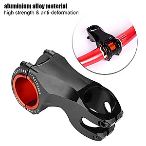 Stem, Lightweight Mountain Bike 17 Degree Alunimium Alloy Bike Tube Stem 31.8mm Replacement (Black)