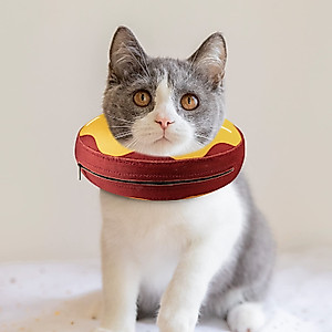 Protective Inflatable Collar for Dogs and Cats - Soft Recovery Pet Cone, E-Collar Does not Impede Vision Orange S