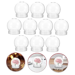 Plastic Snow Globe 20 pcs Craft DIY Base Moss Multi-use Cake Clear Terrarium with Transparent Holiday Display Gift Screw Case Customization Cover Prop Mini Home Art Snow Globe