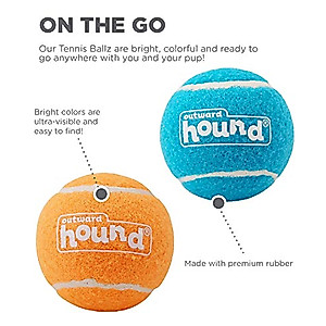 Outward Hound Tennis Ballz Fetch Dog Toy, 4-Pack