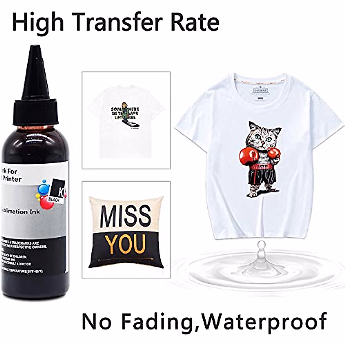 seogol Black Sublimation Ink for Epson EcoTank Workforce Printers ET-2720 ET-2760 ET-2750 ET-15000 ET-4700 ET-3760 WF-7710 WF-7720 WF-7210 C88+ ETC.（400ml/Offer Free ICC Printing）