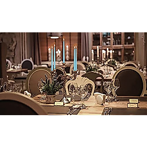 12 Pack Tall Taper Candles - 10 Inch Light Blue - Turquoise Dripless, Unscented Dinner Candle - Paraffin Wax with Cotton Wicks - 8 Hour Burn Time.