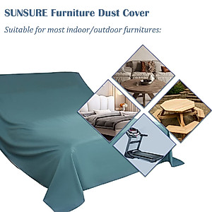 SUNSURE Furniture Dust Cover for Sofas, Chairs, Queen Size Mattress, Indoor Outdoor Furniture Dust Cloth, Home Dust Cover - Blue (94.5x118inch)