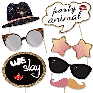 Zayvor Bachelorette Photo Booth Props with Stick and Strike a Pose Sign, Rose Gold Future Mrs Party Decorations, Bride to Be, Bridal Shower Girls Night Out Selfie Props Games Accessories,43 Count