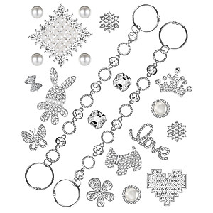 Acwenie Bling Shoe Charms for Croc Silver Jewelry Accessories Decoration for Women Girls Party Favors Birthday Gifts