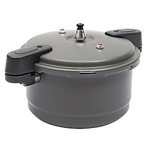 9.5/23 Quart Pressure Canner and Cooker,Aluminum Canning Pressure Cooker with Spring Valve Safeguard Devices,Compatible with Gas & Induction Cooker (9.5Qt)