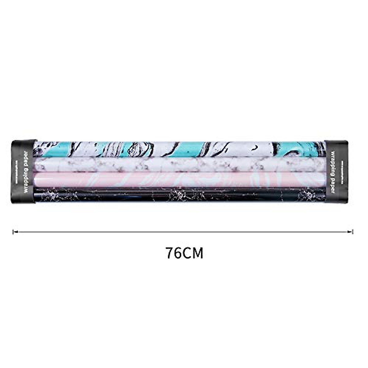 WRAPAHOLIC Wrapping Paper Roll - Marble Reversible for Birthday, Holiday, Wedding, Baby Shower - 4 Rolls - 30 inch X 120 inch Per Roll