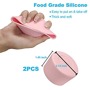 2Pcs Silicone Boot Sleeve for Stanley 40oz Quencher Adventure & IceFlow 30oz 20oz, Protective Water Bottle Bottom Sleeve Cover, Stanley Tumbler Cup Accessories, Pink