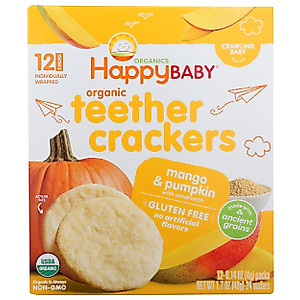 Happy Baby Organic Mango & Pumpkin Teether Crackers 12 Count, 1.7 OZ