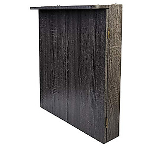 DMI Sports Paris Bristle Dartboard Cabinet Sets - Includes LED Lighting or Electronic Scoring Option, Rustic Grey (D4400W)