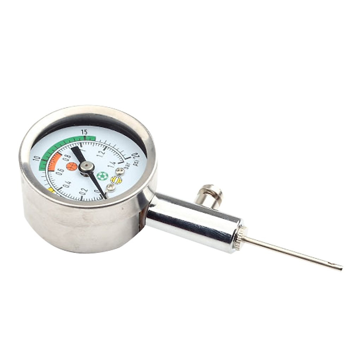 Nachvorn Pump Pressure Gauge, Digital Air Pressure Gauge for Basketball, Soccer Ball, Football, Volleyball and Other Inflatables Silver Color