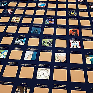 Enno Vatti 100 Anime Scratch Off Poster - Top Animes of All Time (16.5" x 23.4")- Ultimate Bucket List/Cool Anime Stuff- Best Gifts for Anime Lovers, Christmas, Easter, Valentine's Day