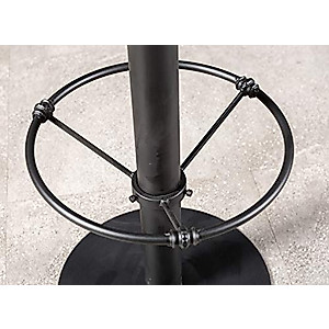 LOKKHAN 42" Tall Rustic Industrial Bar Table-19.68" Dia Round Wooden Top Metal Bar Height Adjustable Standing Pub Table-Dining Room Bistro Table-Cocktail Table