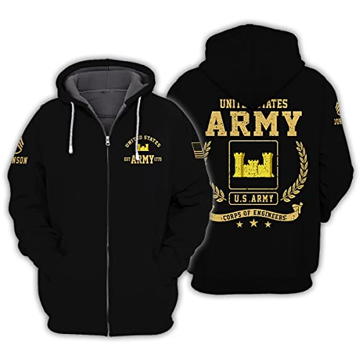 Personalized Army Shirt, Custom Rank Veteran Shirts for Men/Women, US Army Shirt Military Tshirt/Polo/Sweatshirt/Hoodie S-5XL