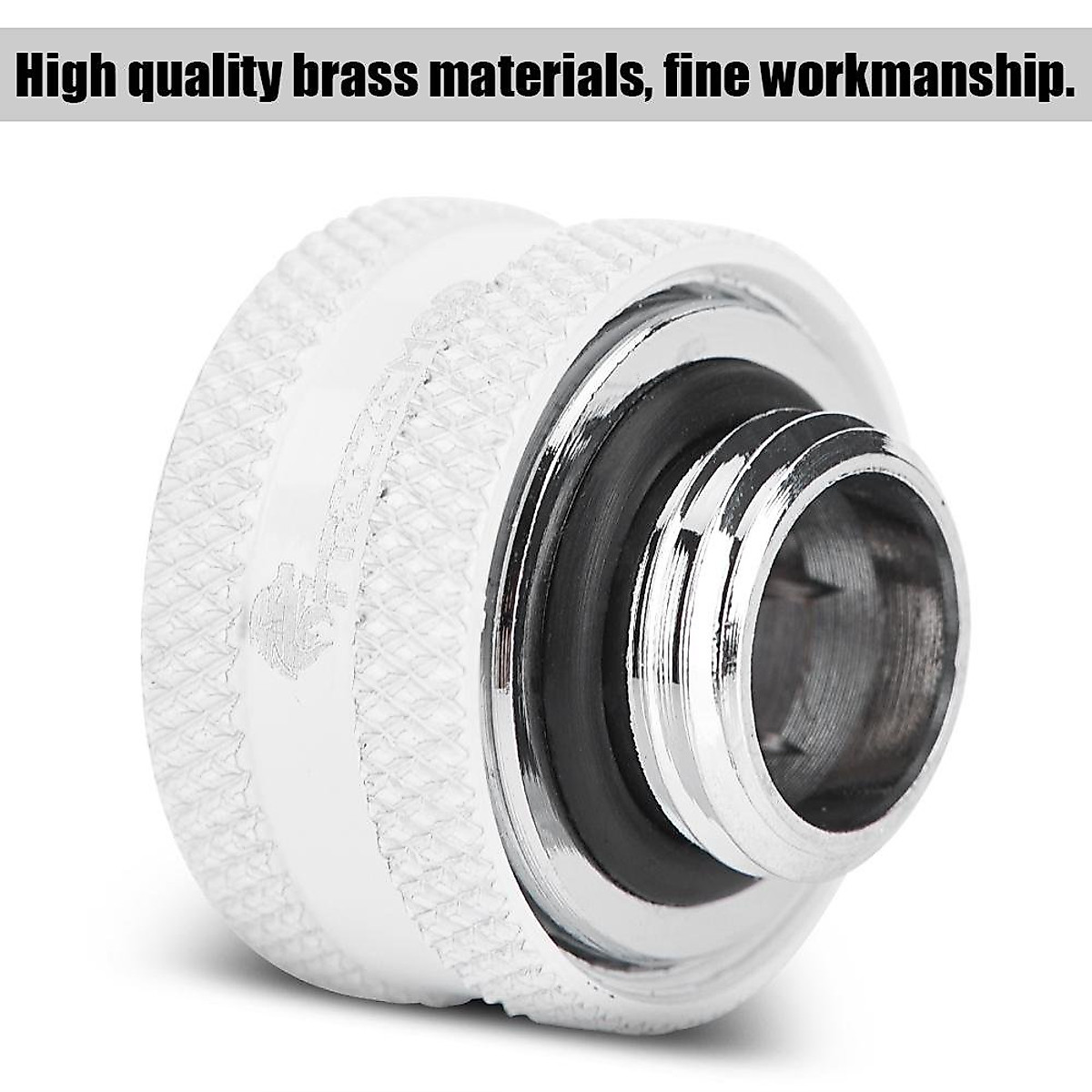 Pomya Water Cooling Fitting, 14mm Water Cooling Compression Fitting for Rigid Acrylic Tube OD (Pack of 4)(White)