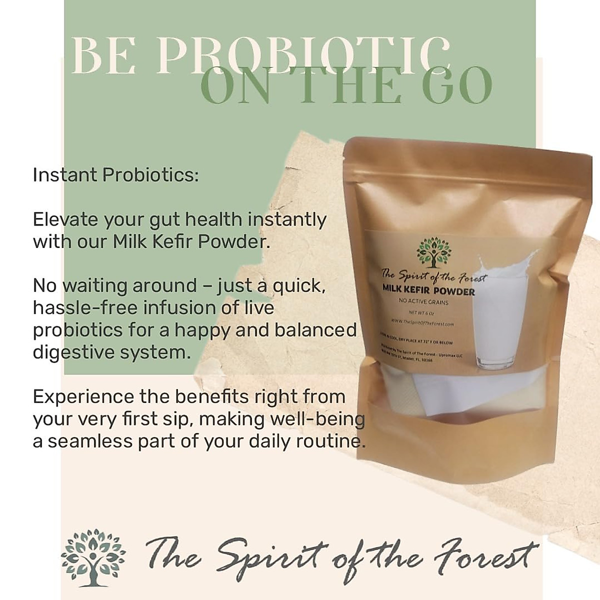 Milk Kefir Powder Ready To Use No Maintenance - Live Active Probiotic Cultures - Non GMO Gluten Free - Health Starter - Leche de Bulgaros en Polvo (Large Pack 10 Oz)