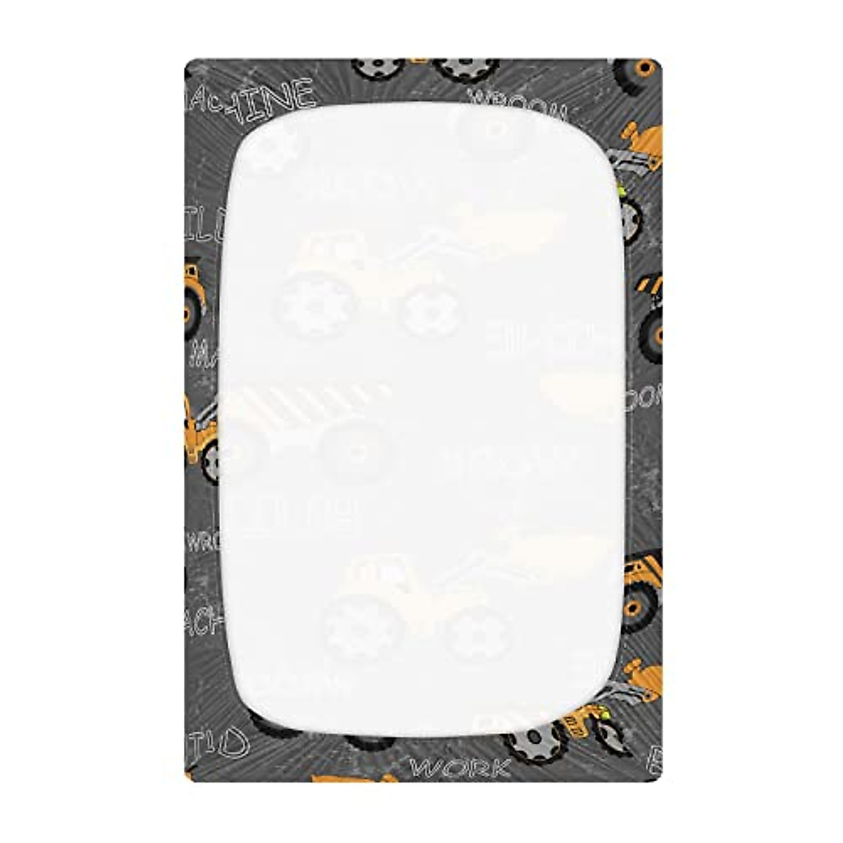 Mazeann Build Truck Car Crib Sheets Soft Breathable Fitted Baby Crib Sheets Mattress Cover for Girl Boys, 52" x 28" x 9"