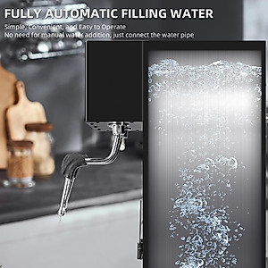 LesNau Commercial Milk Frother, Automatic Steam Boiling Water Machine 110V 2200W Electric Steam Milk Frothing Machine Espresso Coffee Milk Foam Machine Steamer with LED Display for Coffee Tea Shop