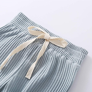 Ledy Champswiin Winter Newborn Baby Boy Girl Clothes Set Ribbed Outfits Unisex Infant Solid Long Sleeve Tops Pants 2PCS