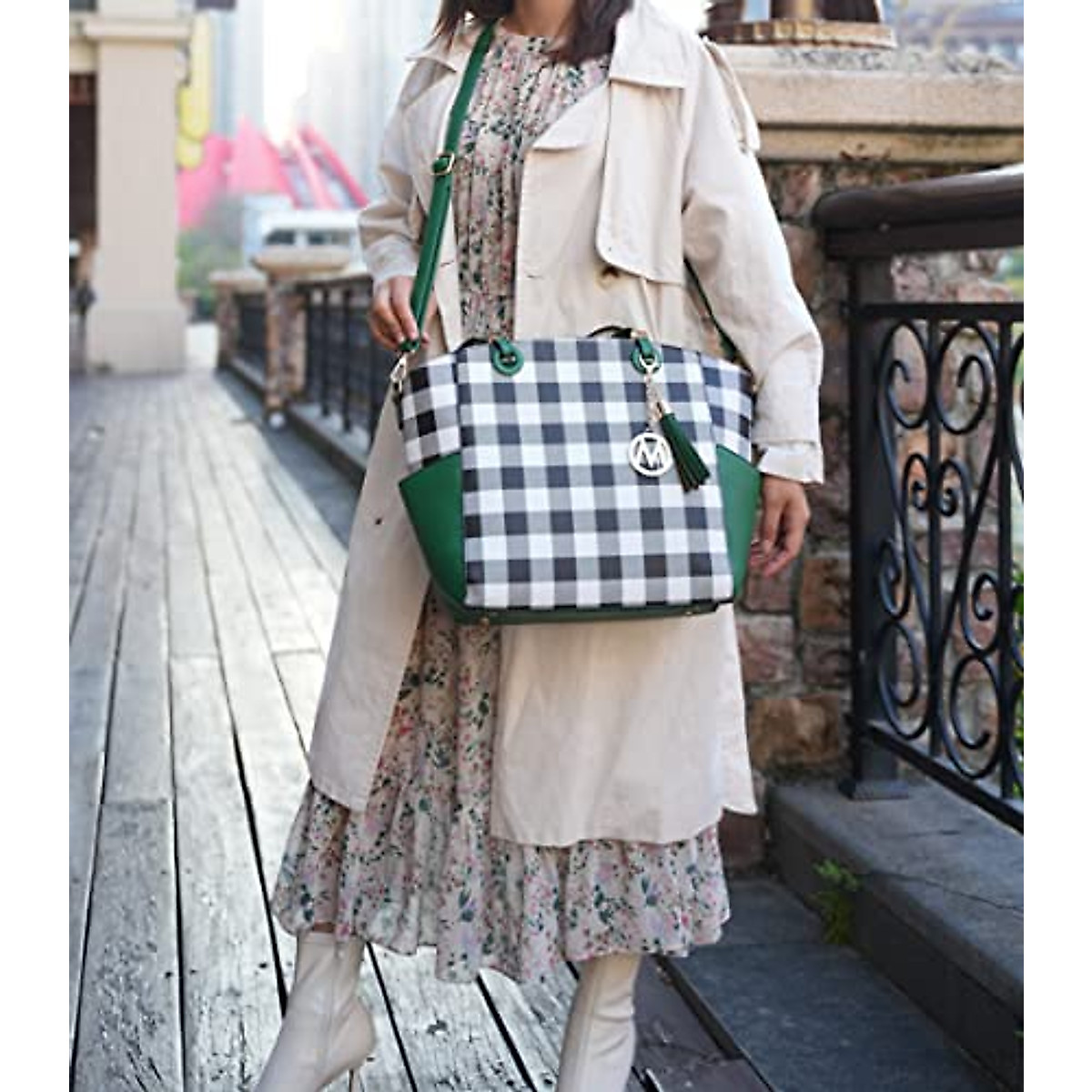 MKF Collection Shoulder Bag for Women, Vegan Leather Top-Handle Crossbody Purse Tote Satchel Handbag