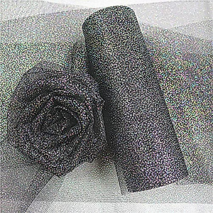 Yuanchuan Mirage Glitter Tulle Rolls 6 inch x 10 Yards (30 feet) for Table Runner Chair Sash Bow Pet Tutu Skirt Sewing Crafting Fabric Christmas Wedding Unicorn Halloween Party Gift Ribbon (Black)