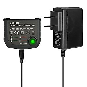 KUNLUN LCS1620 20V Lithium Battery Charger - Compatible for Black & Decker 16V 20V Lithium Battery LBXR20 LBXR20B LBXR20-OPE LB20 LBX20 LBX4020 LB2X4020 LBXR2020-OPE BL1514 LBXR16 LST220
