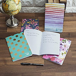Elan Publishing Company Field Notebook / Journal - 5"x8" - Assorted Patterns - Lined Memo Book - Pack of 5