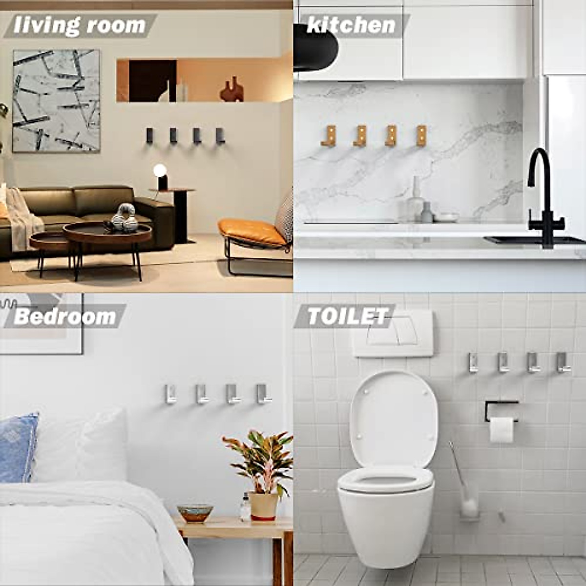 AUHSSAN 6Pcs 3'' Folding Coat Hooks Black Foldable Hooks Aluminum Alloy Wall Hooks Headphones Holder Wall Mounted with 12pcs Screws Set for Hanging Coats, Bags, Hat, Towel, Keys