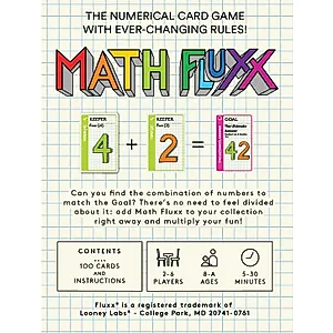 Looney Labs Math Fluxx Card Game - Mathematical Adventure for All Ages