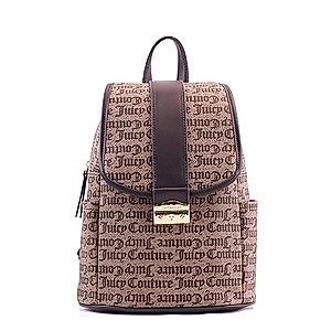 Juicy Couture Pop That Lock Backpack Taupe/Dark Brown One Size