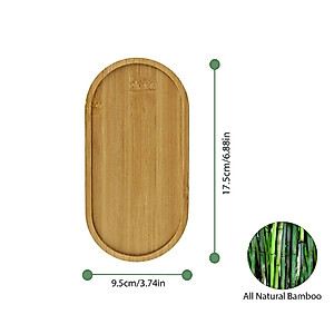 Oval Wooden Bathroom Organizer for Toilet Tank and Counter Top, Natural Bamboo Vanity Tray, Decorative Organizer Bathroom Counter Tray, Toilet Tank Tray, Mini Bamboo Bathroom Tray