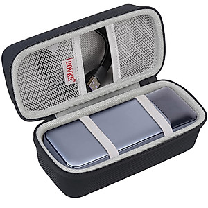 BOVKE Carrying Case for Anker 737 Power Bank (PowerCore 24K) Portable Charger 24,000mAh 3-Port 140W Anker 737 Travel Bag, Extra Mesh Pocket for Anker 737 Battery Charging Cables, Black (Case Only)