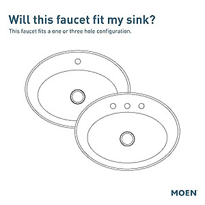 Moen 84014 Laris One-Handle Single Hole Modern Bathroom Sink Faucet with Optional Deckplate and Spring Loaded Drain Assembly, 1, Chrome
