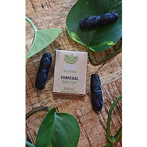 Organic Vegan Bamboo Charcoal Dental Floss X 3 Refill Pack by LILU | with Tea Tree and Peppermint Essential Oils | 3 X 100ft 33m Naturally Waxed | Eco-Friendly Zero Waste