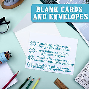 100 Sets Blank Watercolor Cards and Envelopes 4 x 6 Inch Christmas Cardstock Watercolor Postcard for Kid Art Painting Invitation Thank You Note…