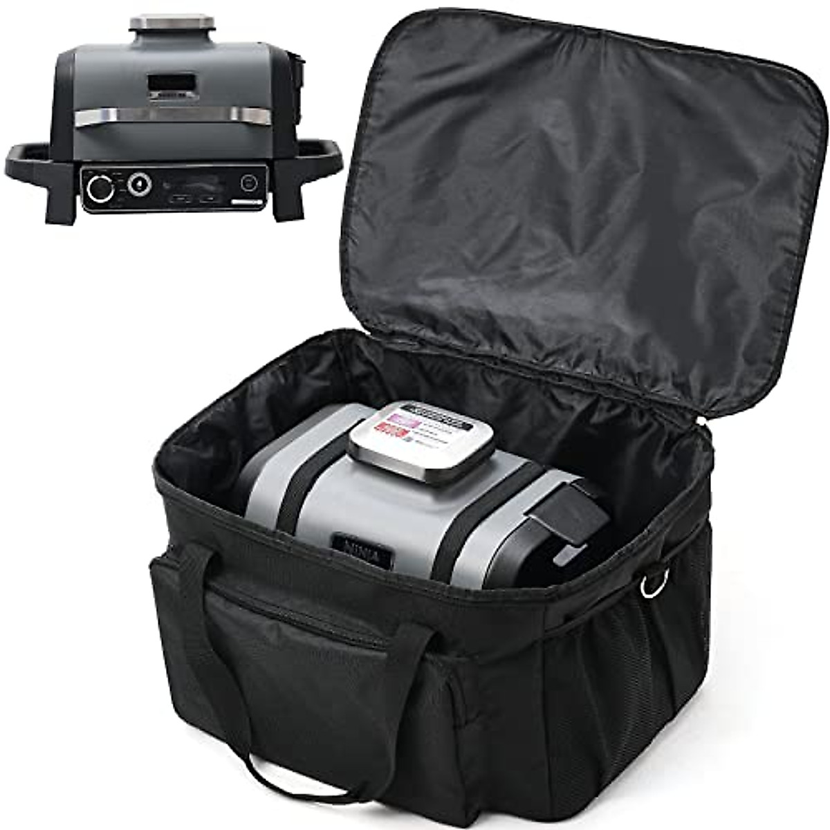 TRAVELIT Grill Carry Bag for Ninja Woodfire Outdoor Grill, Water-Resistant Outdoor Carrying Bag for Ninja OG701 Grill Smoker, Outdoor Grill Accessories Carrying Case with Muti Pockets (Bag Only)