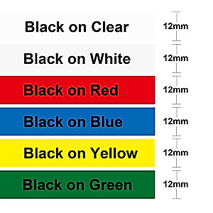 PT-D220 PTH100 PTD210 PTD600 Compatible Brother Label Maker Tape 12mm 0.47 Inch Laminated Replacement for Brother P-Touch TZe Tape TZe-231 TZe-131 TZe-431 TZe-531 TZe-631 TZe-731, 6-Pack