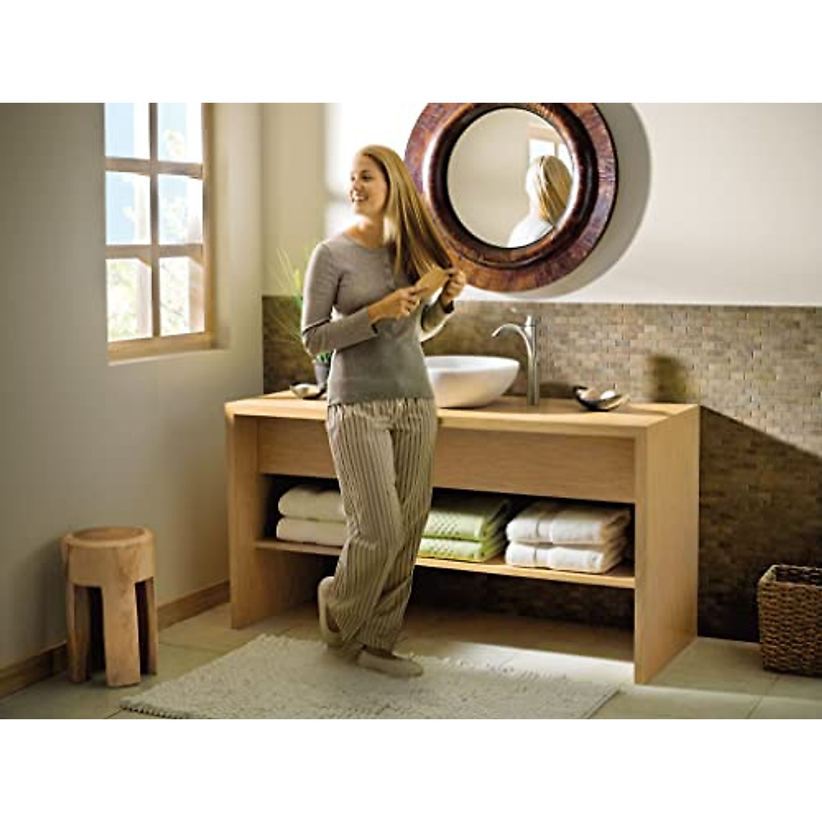 Moen Eva Brushed Nickel One-Handle High Arc Bathroom Faucet, 6400BN