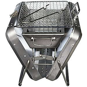 Kikkerland BQ01 Portable BBQ Suitcase, Silver