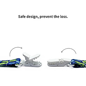 PandaEar Baby Pacifier Clips, 6 Pack Universal Holder Leash for Boys and Girls, Teething Toys Teethers