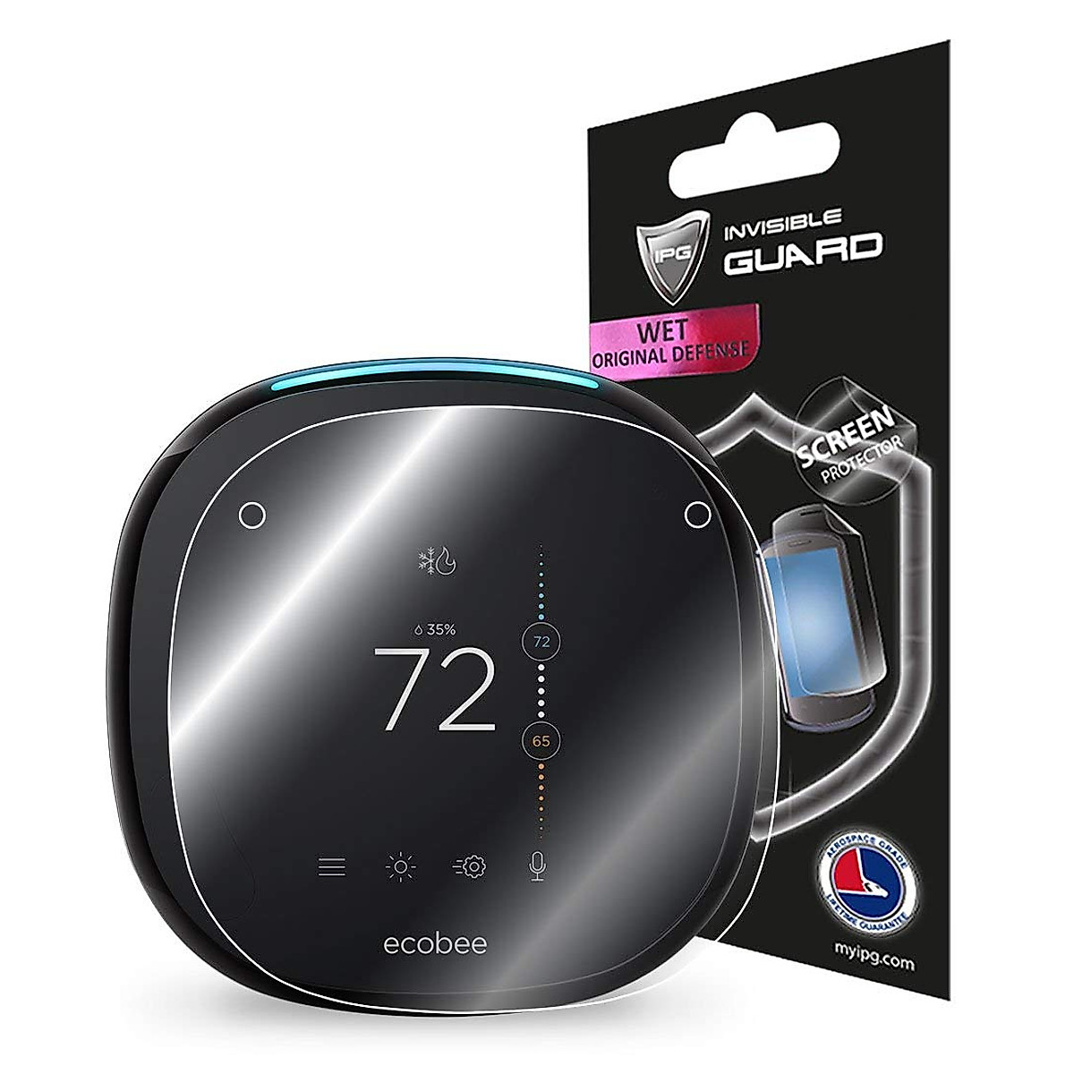 For ECOBEE 4 Screen Protector 1 unit Film with Lifetime Replacement Warranty Invisible Protective Screen Guard - HD Quality/Self-Healing/Bubble -Free By IPG