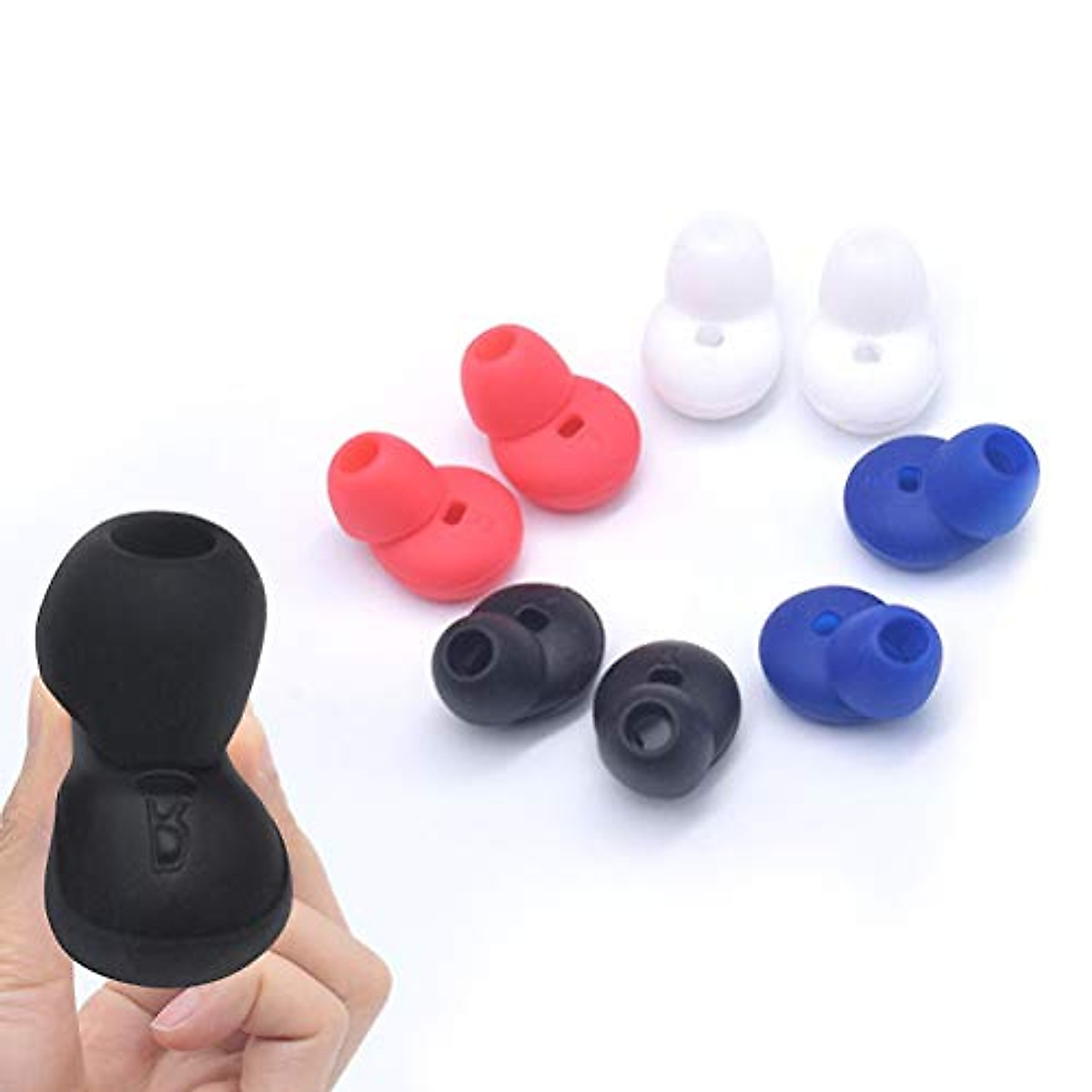 Earphone Sleeve- 5 Pairs Headset Cover Silicone Anti- Slip Replacement Earpads Ear Gel for Gear Circle SM- R130 (Watermelon Red) Earphone Sleeve