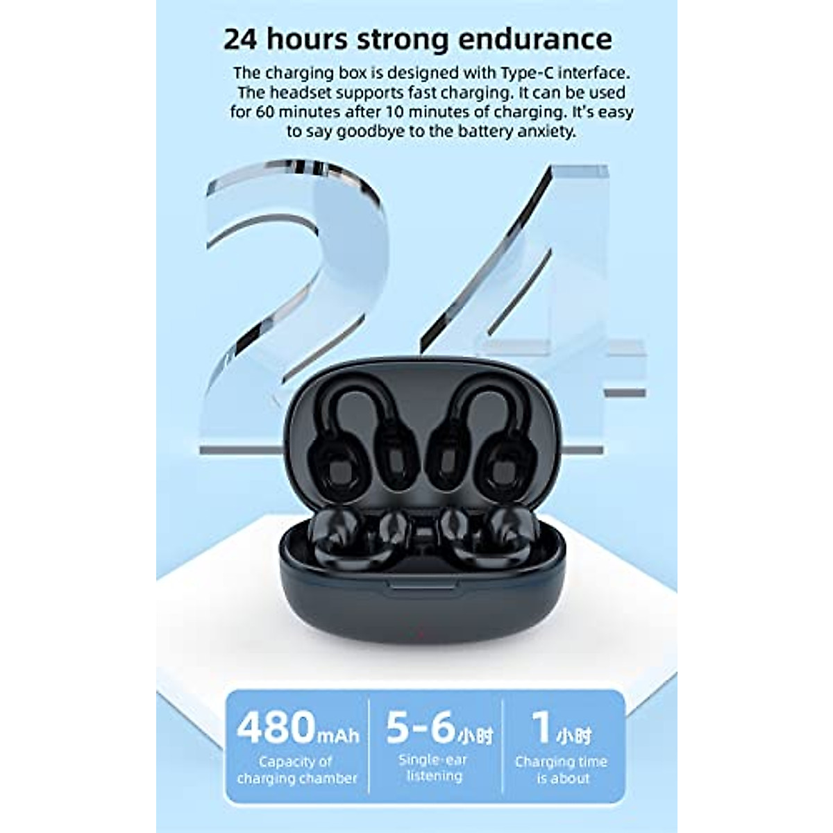 Open Ear Headphones,Sport Earbuds,Sport Headphones,Open Earbuds,Wireless Earbuds Mini for Cycling Driving, Open earplugs, Running Earbuds