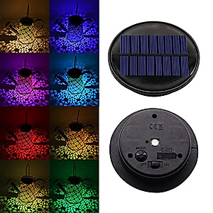 Upgrade Solar Lights Replacement Top Parts 8 Color Optional 3.66" Diameter 10 Lumens LED Lantern Lids Light Outdoor Solar Replacement Parts for Hanging Solar Lantern Outdoor Decor Garden Patio