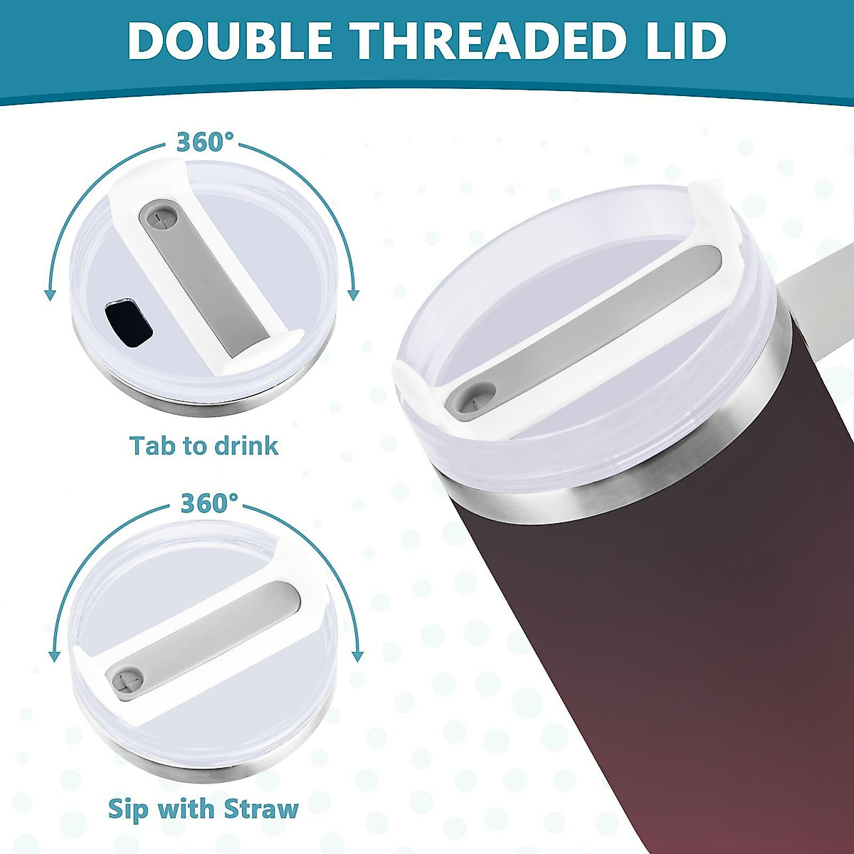 MCHIVER Black Pink Gradient 30 oz Tumbler with Handle and Straw Stainless Steel Vacuum Water Bottle Leak-proof Travel Coffee Mug Insulated Water Bottle for Car Home Office