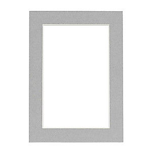 16x20 Mat Bevel Cut for 12x18 Photos - Acid Free Mid Grey Precut Matboard - for Pictures, Photos, Framing - 4-ply Thickness