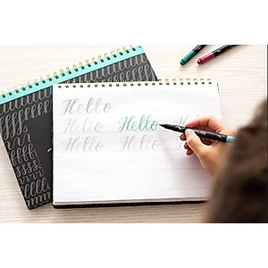 Kelly Creates Dual Tip Brush Pens, 10 Pack, American Crafts, Fine Tip, Large Tip, Lettering, Calligraphy, Coloring, Drawing, Multicolor, Brush Markers